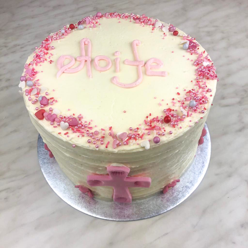 Pink Communion/ Confirmation Cake - Quigleys