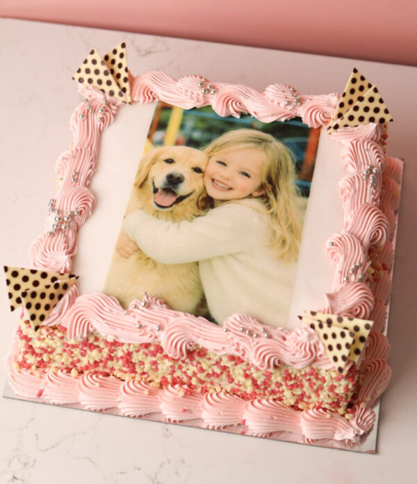 Use Your Own Photo/Character - Pink Buttercream Cake - Quigleys